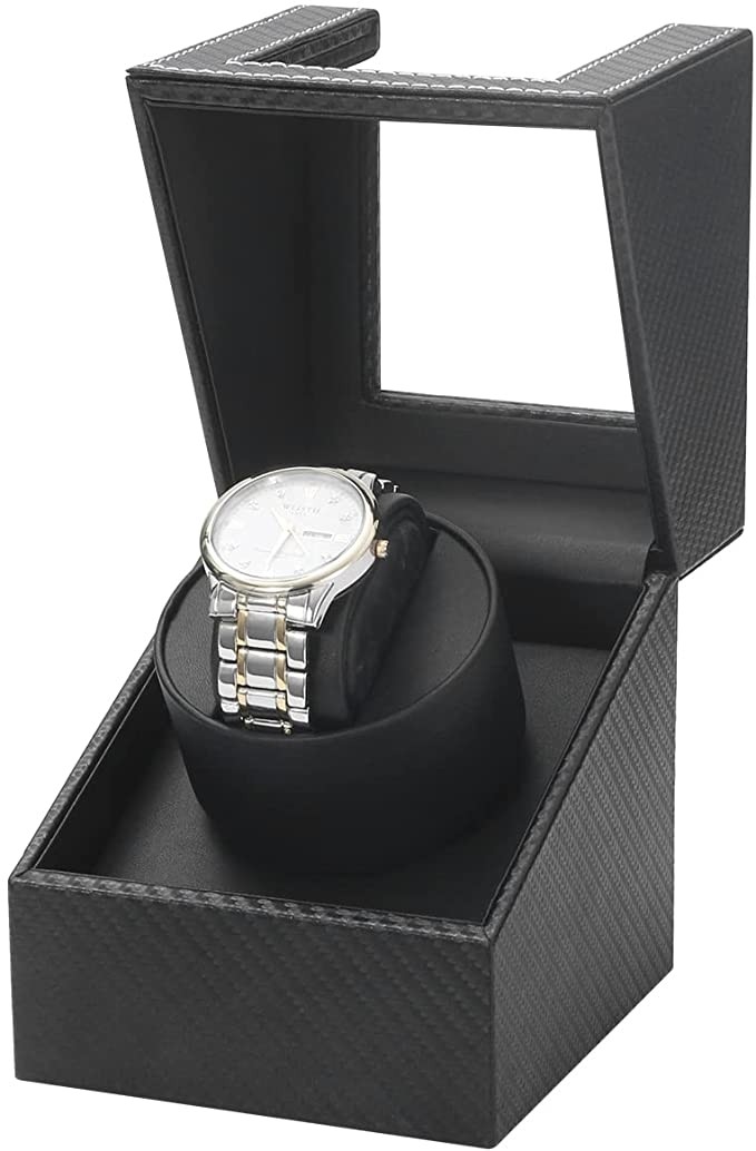 Single Automatic Watch Winder with Adjustable Watch Pillow | JQUEEN