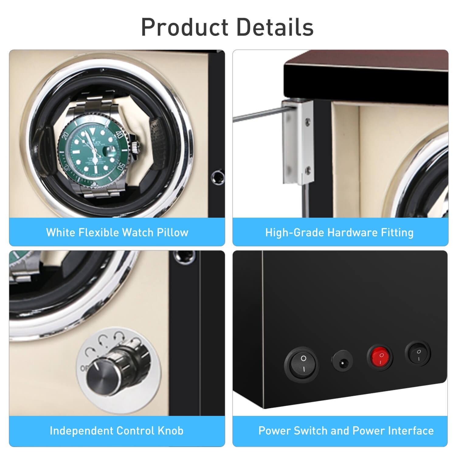 Newly Upgraded Vertical Quad Automatic Watch Shaker Box | JQUEEN